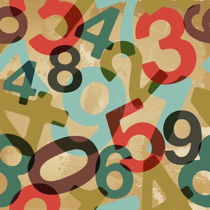 Vintage numbers pattern stock vector. Illustration of retro - 25831192