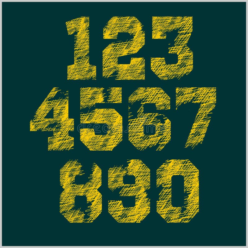 Vintage Numbers Set in Grunge Style Stock Vector - Illustration of ...
