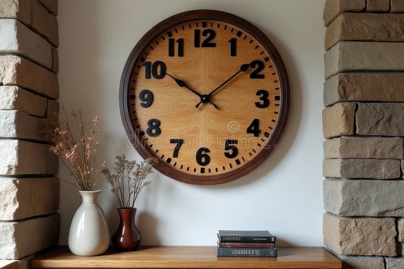 Vintage Numeral Rustic Wall Clock Stock Illustration - Illustration of ...