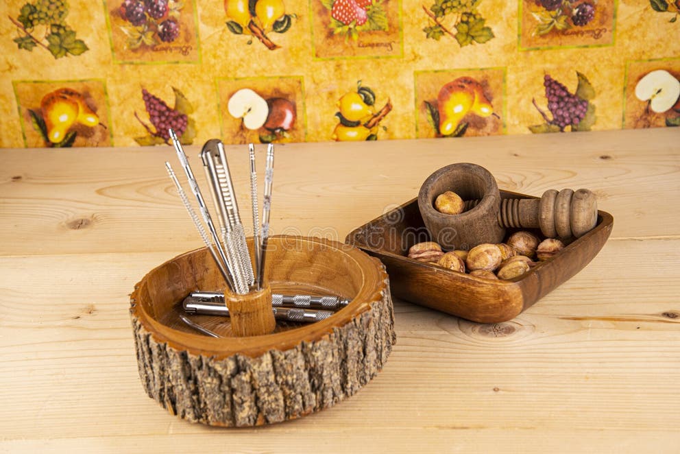 Vintage nut cracking tools stock image. Image of snack - 372642591