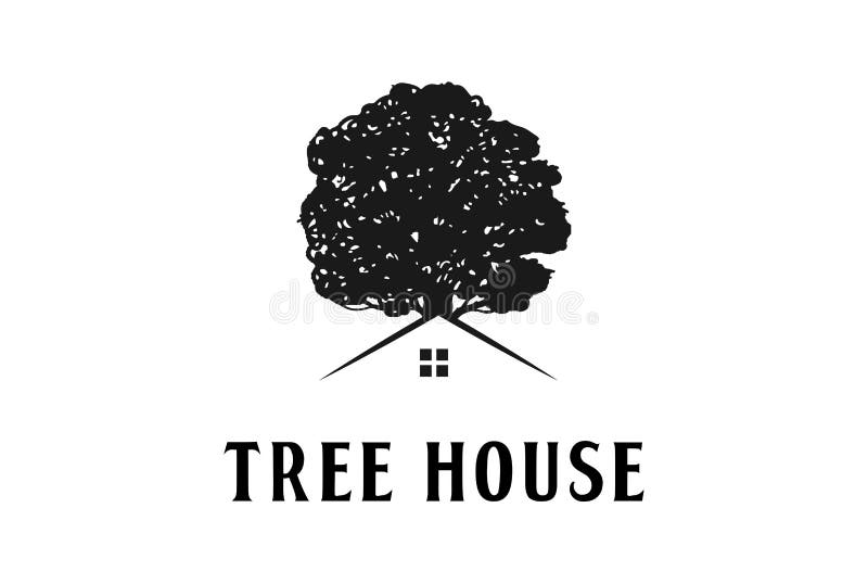 Vintage Oak Banyan Maple Tree House Logo Design Stock Illustration ...