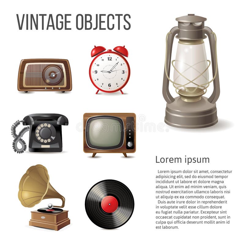 Retro Objects, House and Transport. Hand Drawing and Calligraphy Stock ...