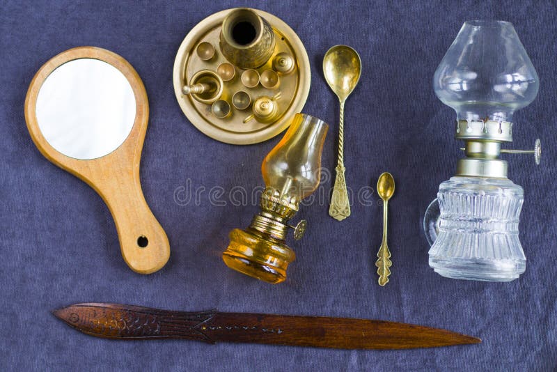 Vintage Objects on the Table Stock Image - Image of historical, pocket ...