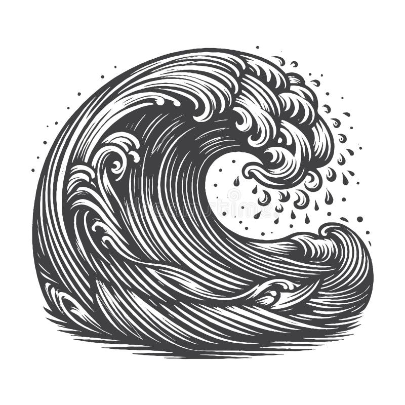 Wave Engraved Vector Stock Illustrations – 1,782 Wave Engraved Vector ...