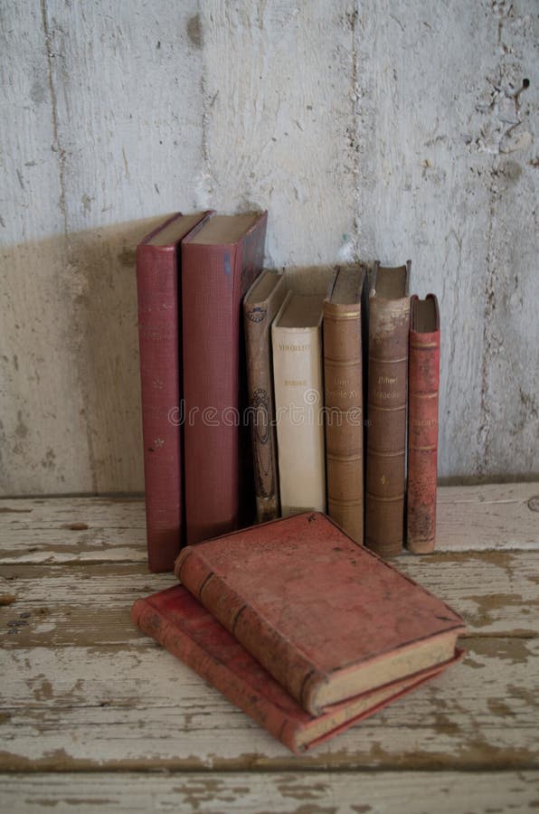 Vintage old antique books stock image. Image of text - 106807245
