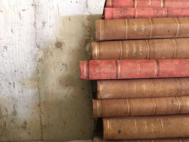 Vintage old antique books stock photo. Image of bookshelf - 106833666