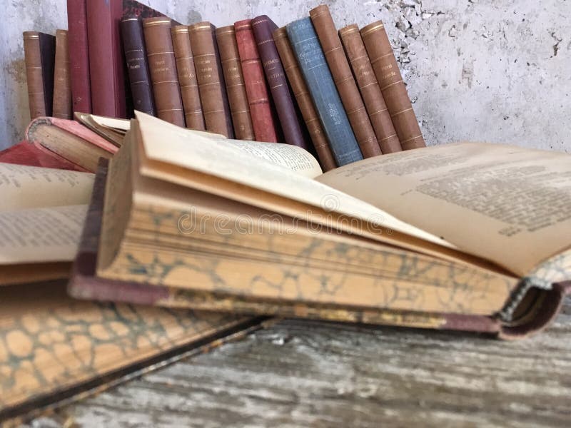 Vintage old antique books stock photo. Image of cognition - 106834278