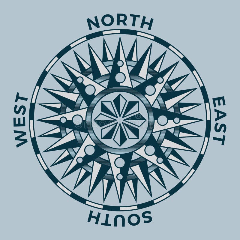 Vintage Old Antique Wind Rose Nautical Compass Sign Stock Vector ...