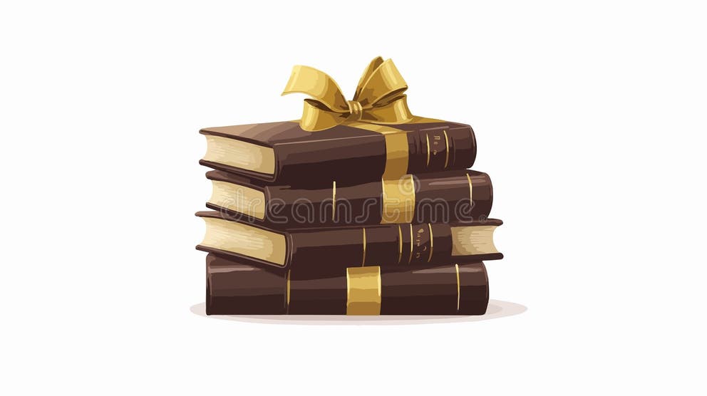Vintage Old Books Stack with Elegant Gold Ribbons on Top for Classic ...