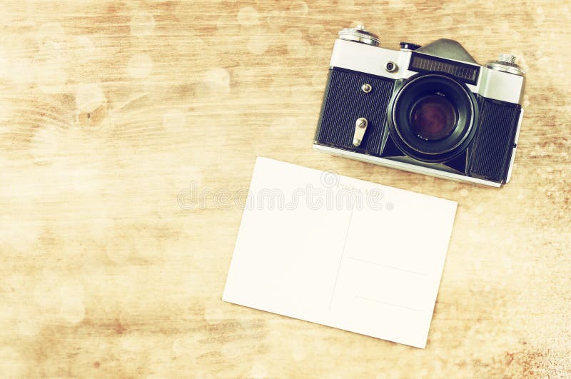 Vintage Old Camera and Postcard.vintage Filter. Stock Photo - Image of ...