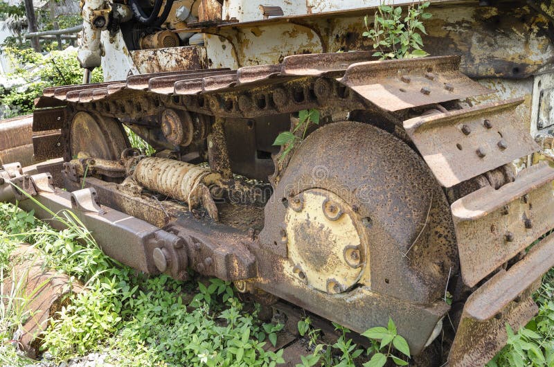 Vintage Old Caterpillar Track of a Tractor Stock Photo - Image of ...