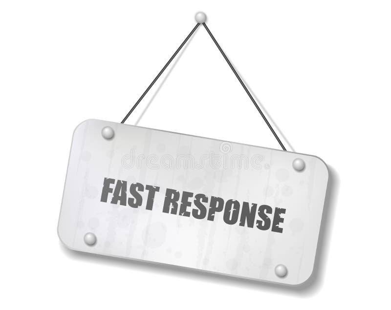 Vintage Old Chrome Sign with Fast Response Text, Vector Illustration ...