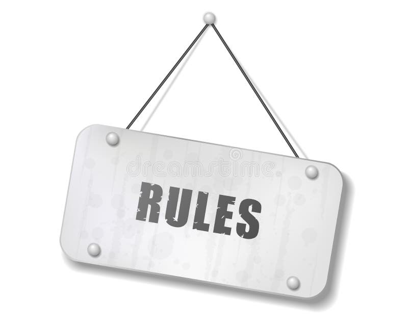 Vintage Old Chrome Sign with Rules Text Stock Vector - Illustration of ...