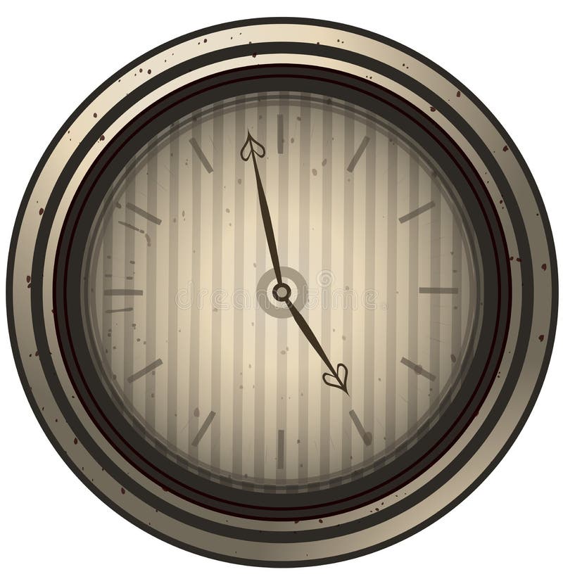 Vintage Old Clock. stock vector. Illustration of circle - 59832065