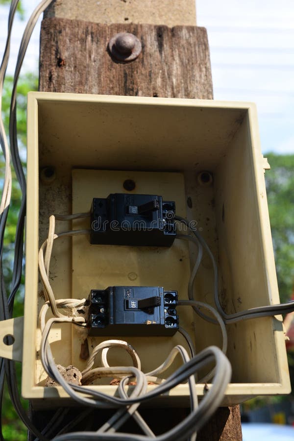 Vintage Old Electronic Circuit Breakers in Box Stock Image - Image of ...