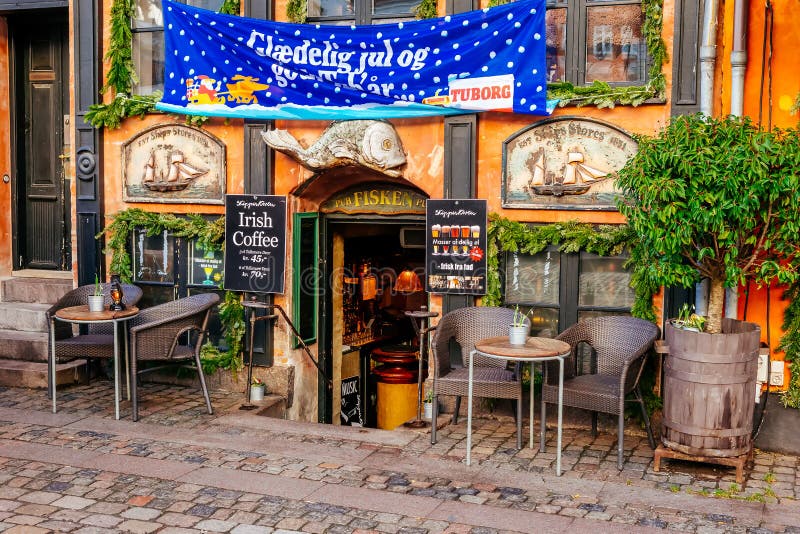 Vintage Old Fashioned Cafe Chairs with Table in Copenhagen, Denmark ...