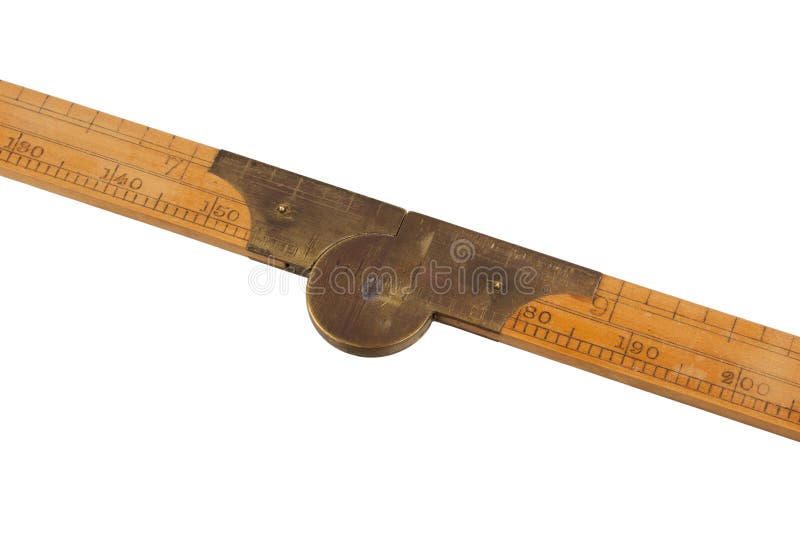 Vintage old folding ruler stock image. Image of width - 323669227