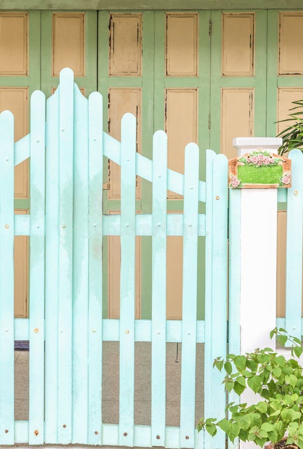 Vintage, old house fence stock image. Image of texture - 76702665