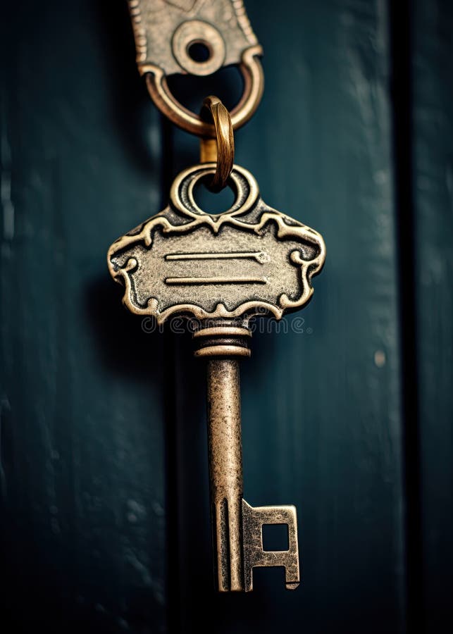 Vintage Old Key Hanging on the Wooden Wall. Ai Generative Stock Image ...