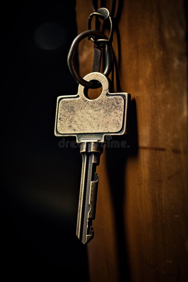 Vintage Old Key Hanging on the Wooden Wall. Ai Generative Stock Image ...