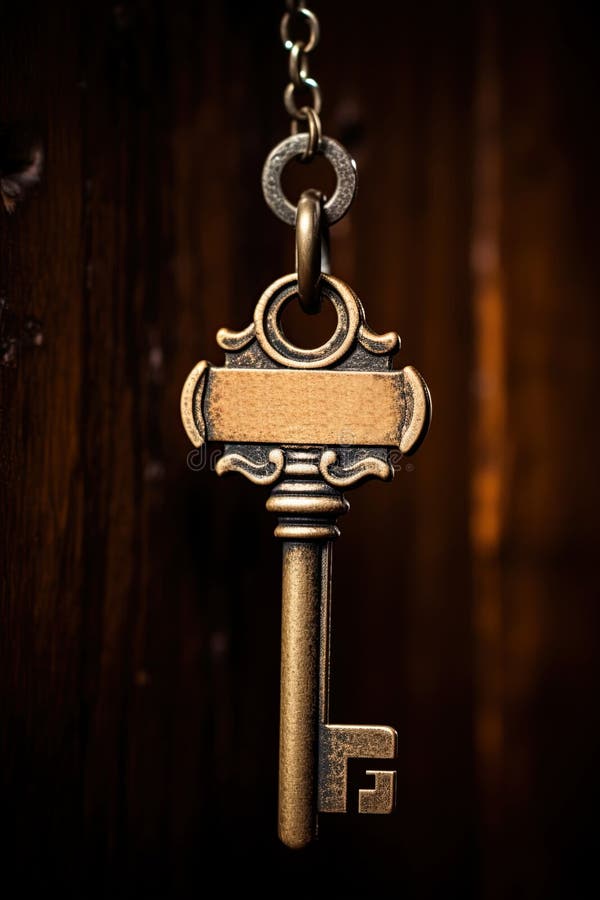 Vintage Old Key Hanging on the Wooden Wall. Ai Generative Stock Photo ...