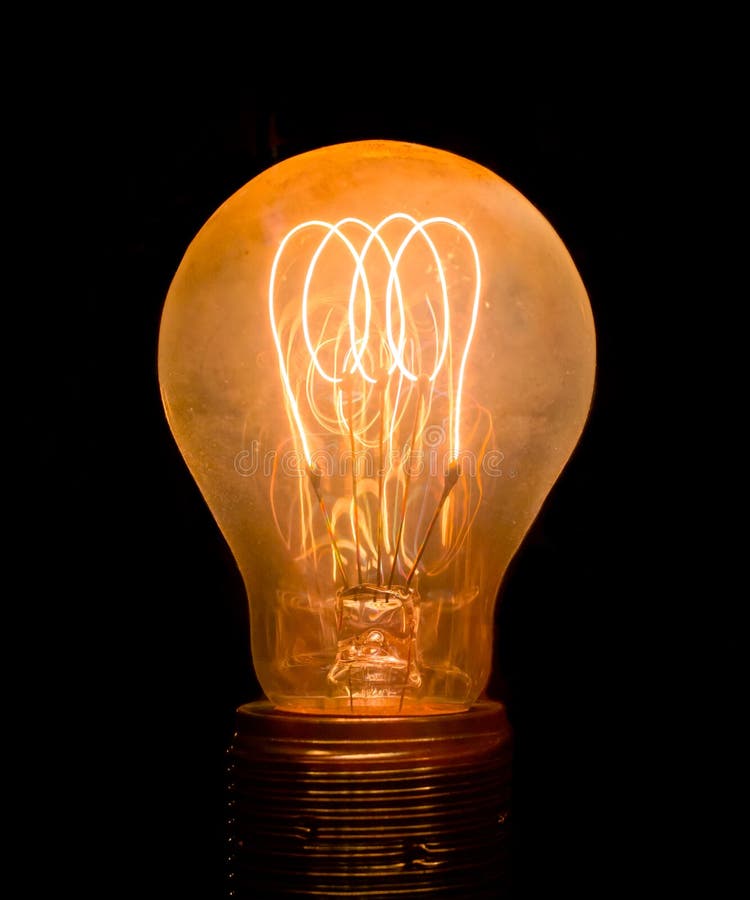 Vintage Old Light Bulb stock photo. Image of darkness - 89888322