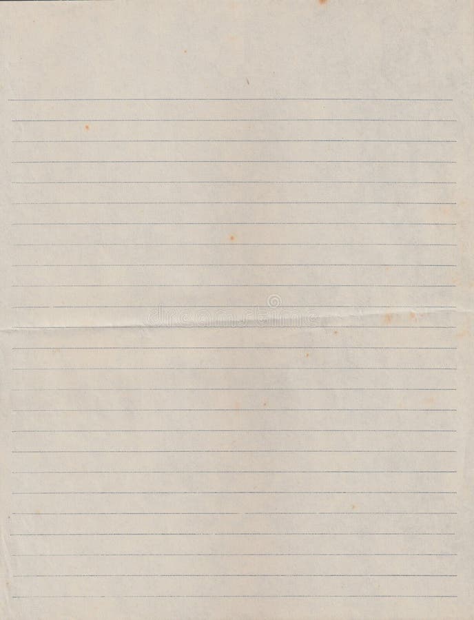 Vintage Old Lined Paper. Close Up and Top View Shot Stock Photo - Image ...