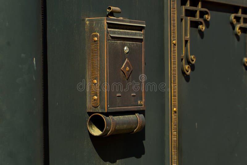 Old metal mail box stock photo. Image of container, home - 21194136