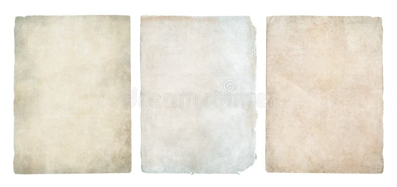 Vintage Old Paper Sheet Set with Torn Edges. Different Texture of ...
