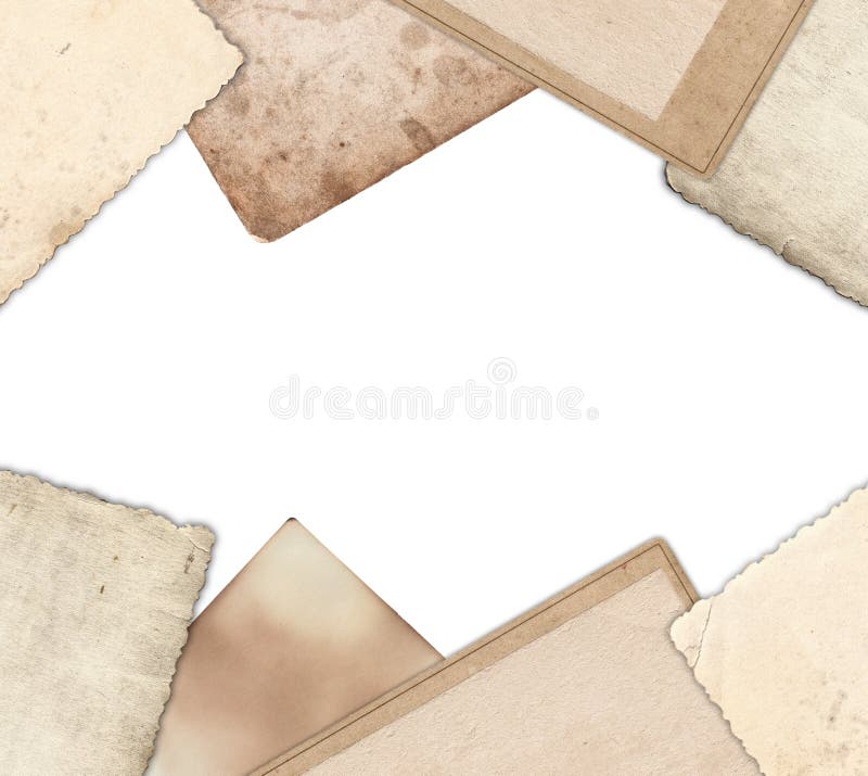 Vintage Old Photos Border Isolated Stock Image - Image of note ...