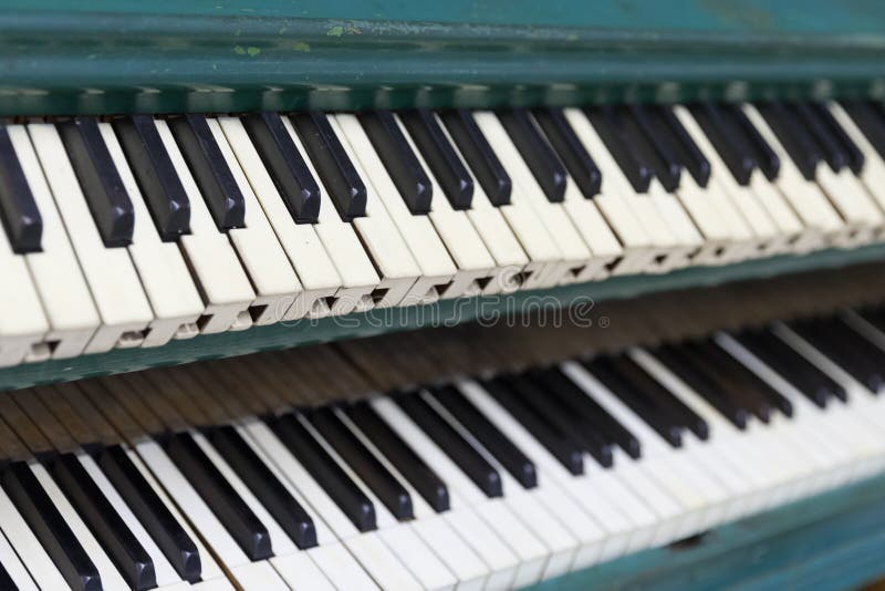 Vintage Old Piano. Close-up of Keyboard Keys Stock Photo - Image of ...