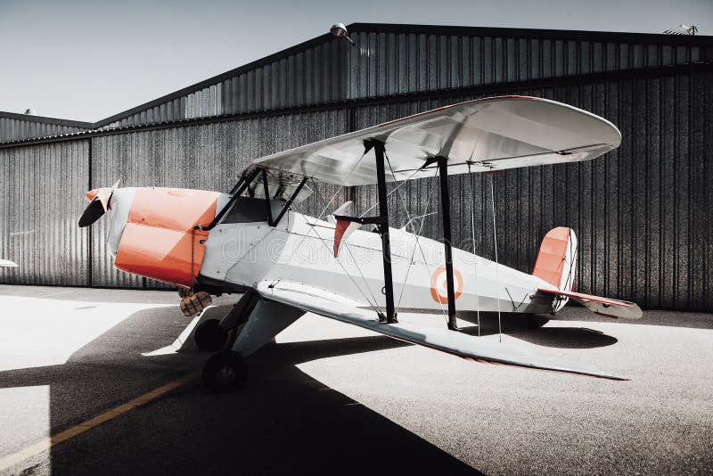 Vintage Old Plane Side View. Wings View. Stock Image - Image of ...