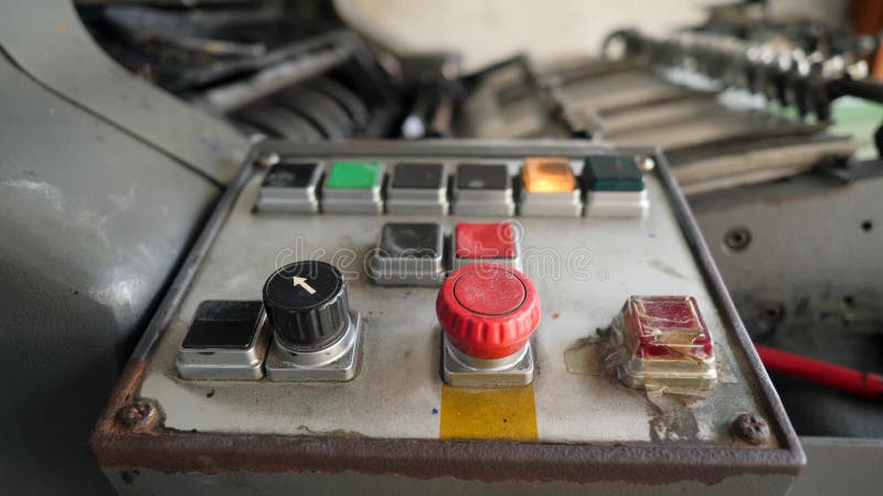 CNC machine control panel. stock video. Video of engineer - 282414271