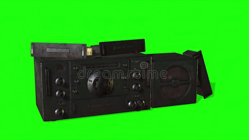Vintage Old Radio on Green Screen Stock Illustration - Illustration of ...