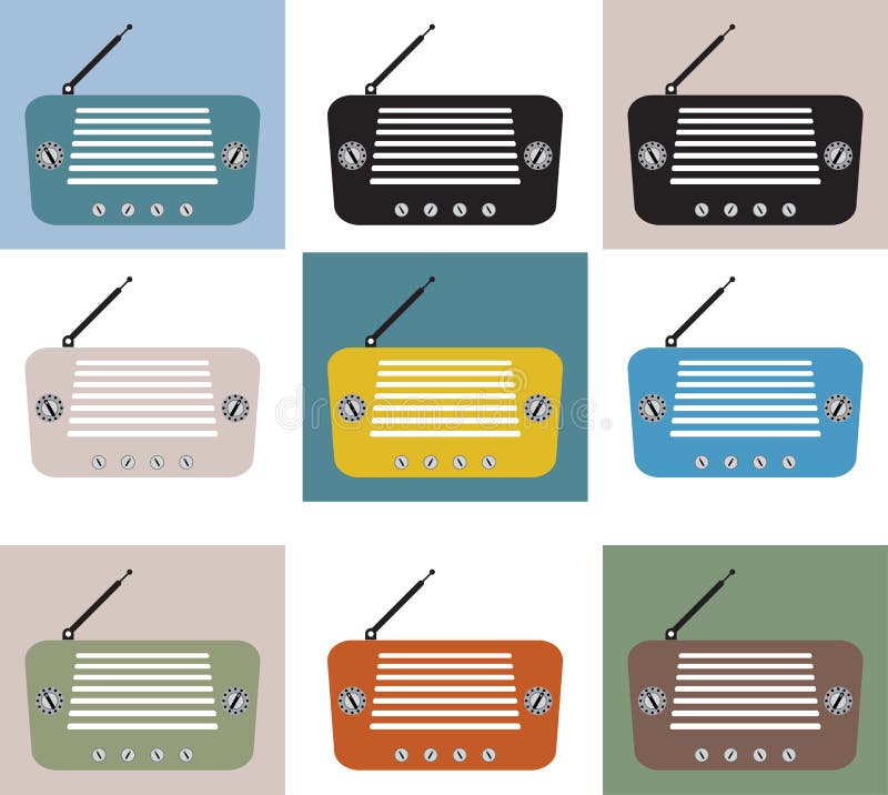Vintage Old Radio Vector Illustration Stock Illustration - Illustration ...