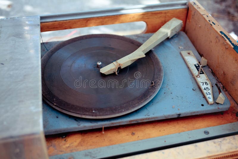 Vintage old record player stock image. Image of history - 59945173