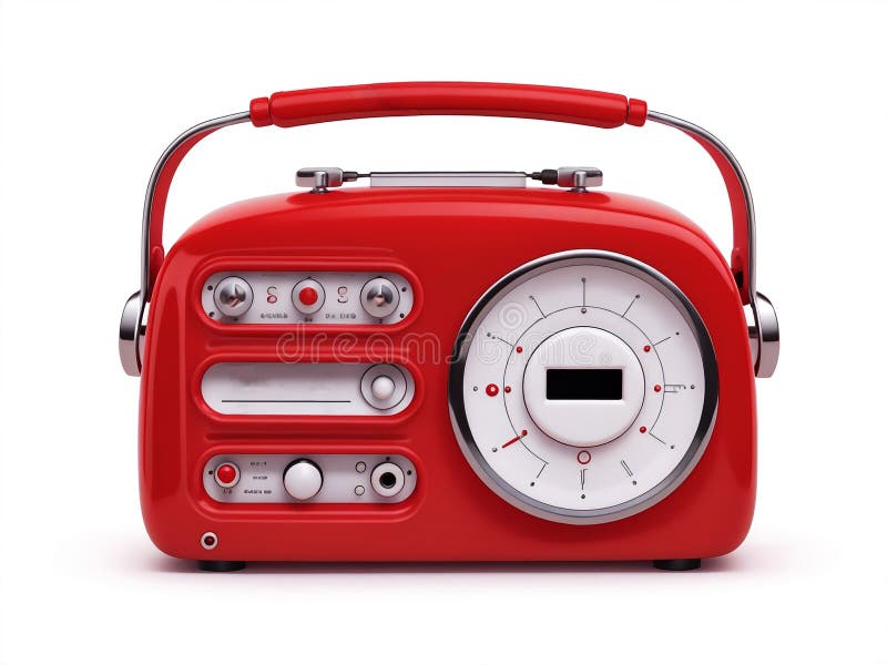 Red transistor radio stock image. Image of frequency, station - 8278353