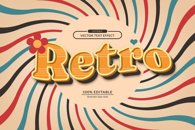Vintage Old Retro Classic Editable Text Effect. Eps Vector File Stock ...