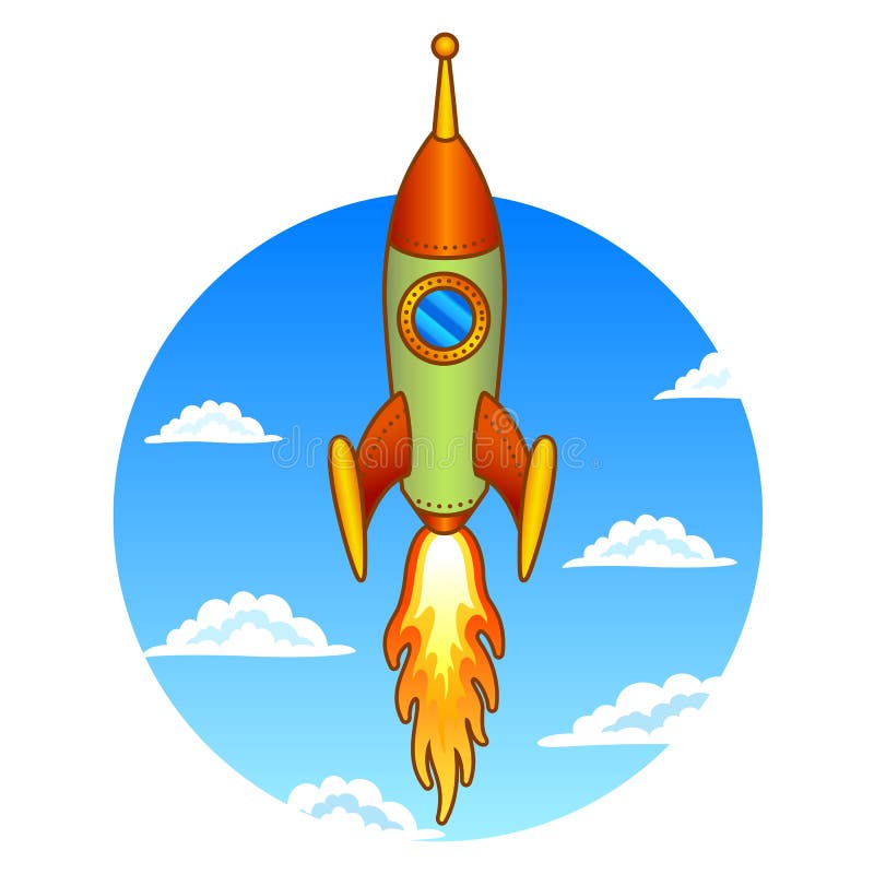 Vintage Old Rocket Sky Background Stock Illustrations – 327 Vintage Old ...