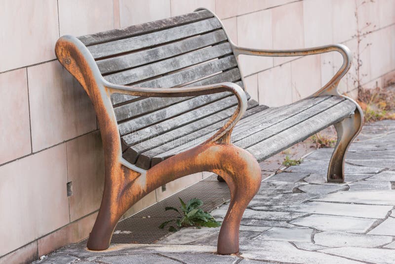 Vintage old rusty bench. stock photo. Image of alone - 66069446