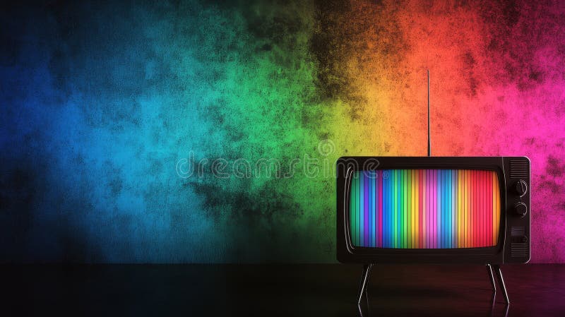 This Vintage Old 1980s TV Monitor Shows Technical Difficulties. Stock ...