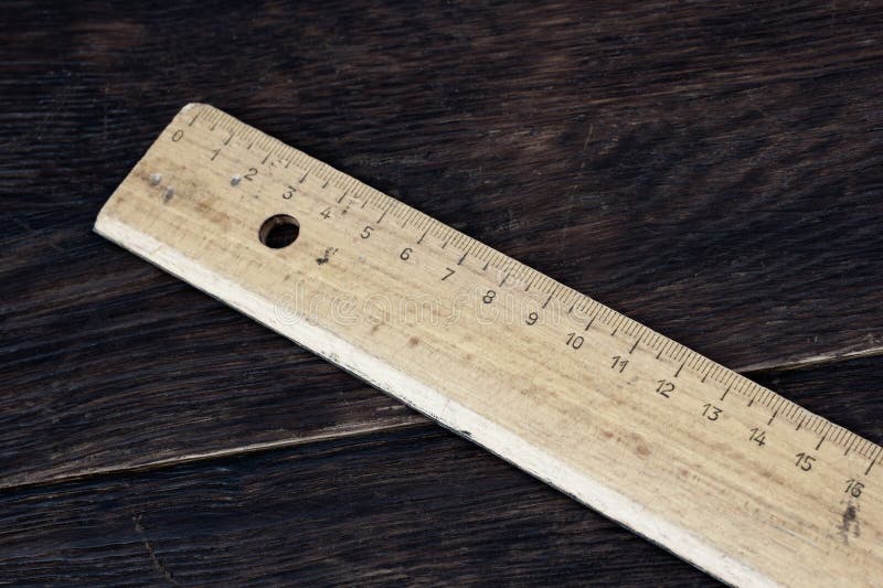 Old School Ruler Over White Stock Image - Image of shadow, measurements ...