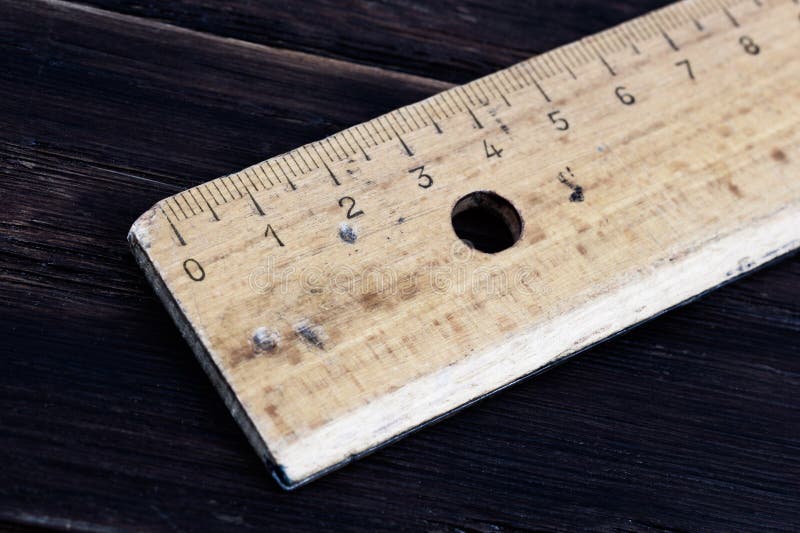 Vintage old school ruler stock image. Image of steel - 323669037