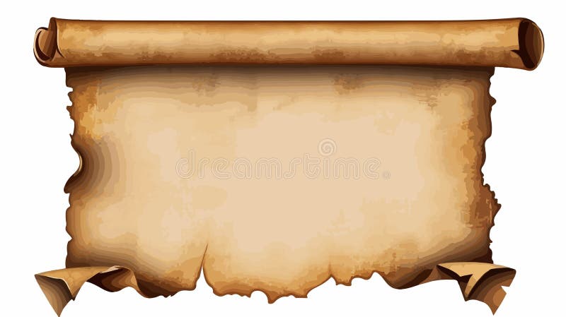 Vintage Old Scroll Paper Vector Illustration Isolated on White ...