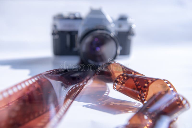 Vintage Old Slr 35mm Roll Negative Film Stock Photo - Image of focus ...