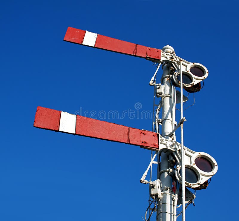 Vintage Old Train Warning Signal Stock Photo - Image of semaphore ...