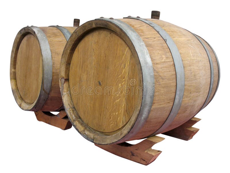 Vintage Old Wooden Barrel Isolated Over White Stock Photo - Image of ...