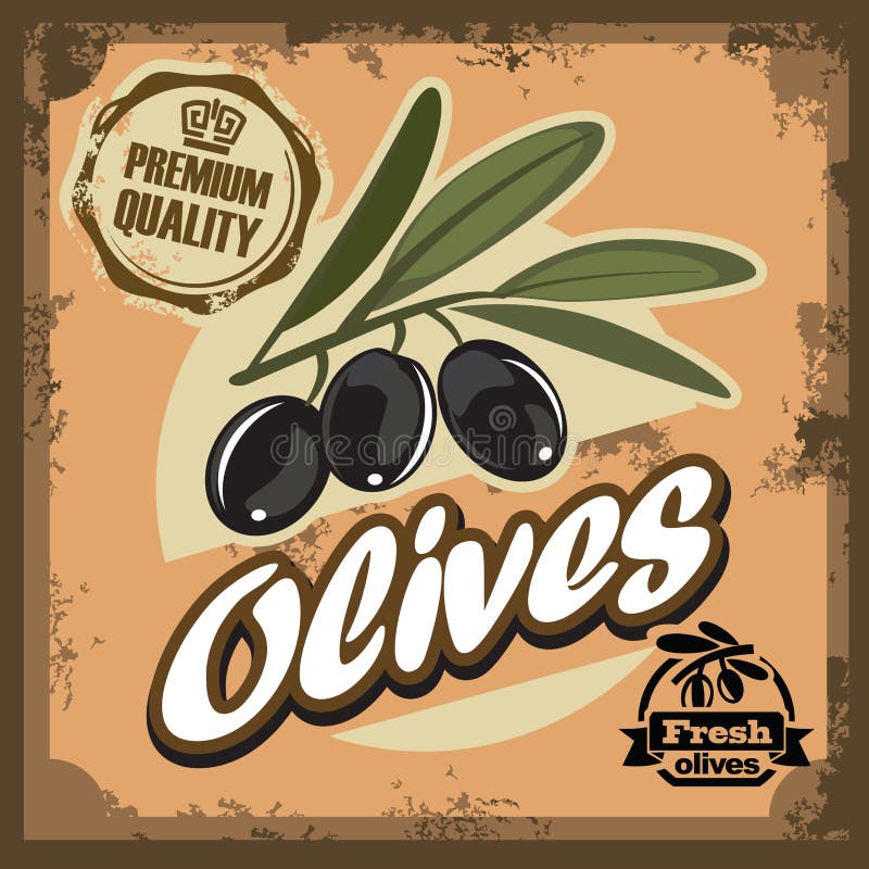 Vintage olive sign stock vector. Illustration of vintage - 34252094