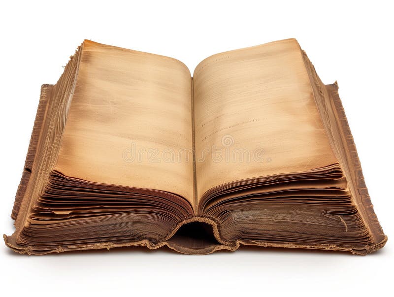 Vintage Open Book on Transparent Background Stock Image - Illustration ...