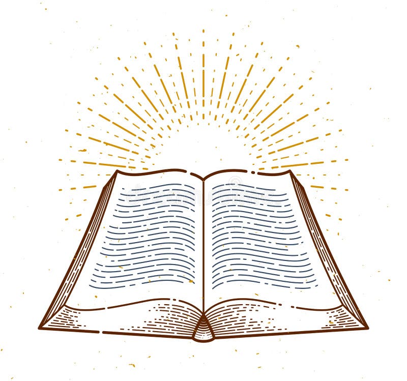 Vintage Open Book with Wings Vector Graphic Design Element, Literature ...